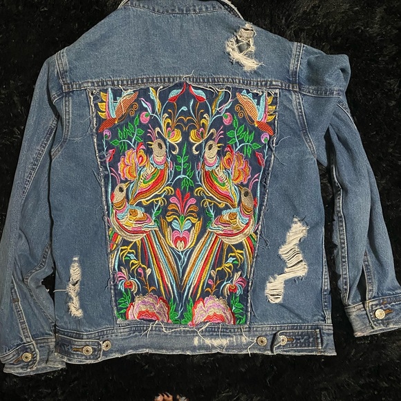 sunset + sunrise | Jackets & Coats | Multi Color Denim Jacket | Poshmark